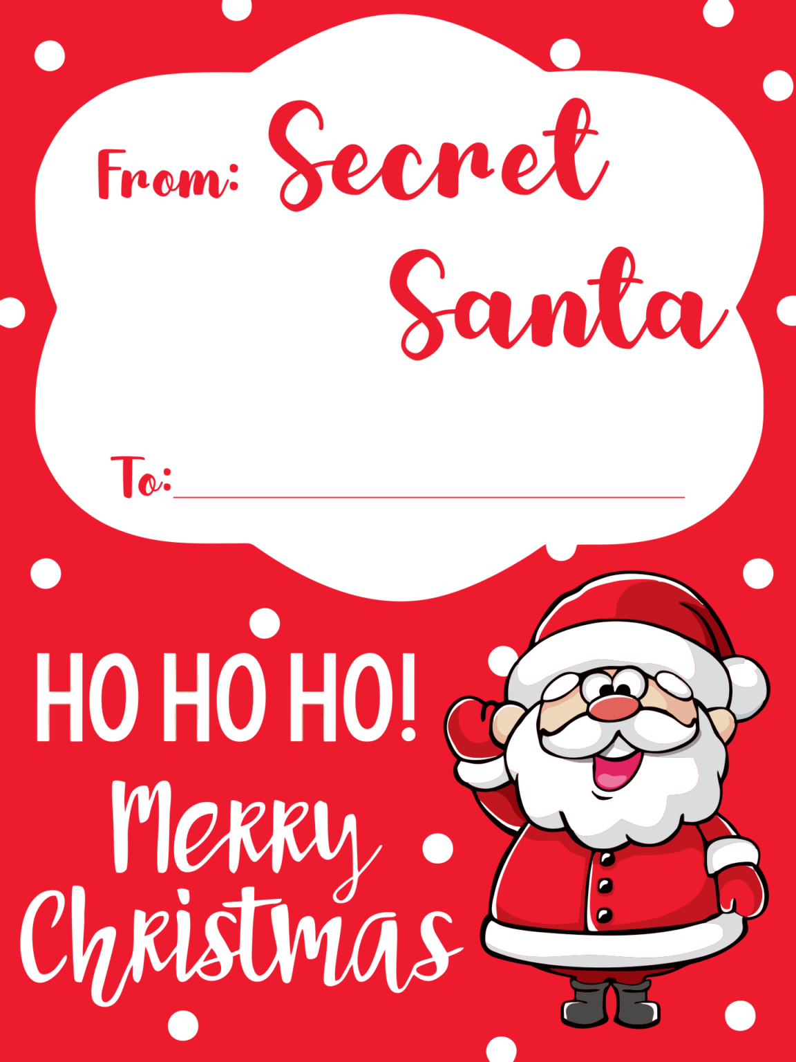 Secret Santa Labels Free Printable - We Love Printables