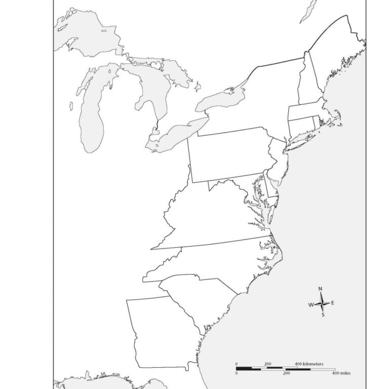 Blank Map Of 13 Colonies Printable - We Love Printables