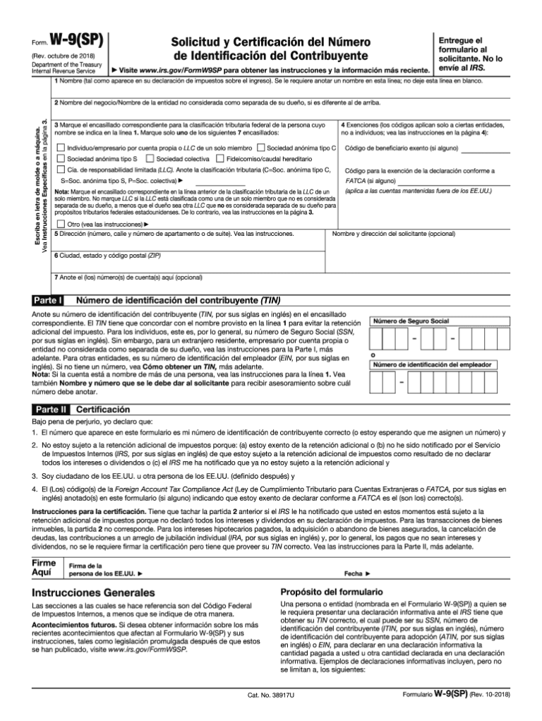 Form W 9 Spanish Printable - We Love Printables
