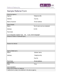 Referral Form Template - We Love Printables