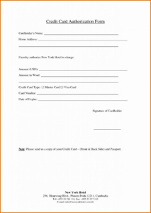Free Credit Card Authorization Form Template Word - We Love Printables