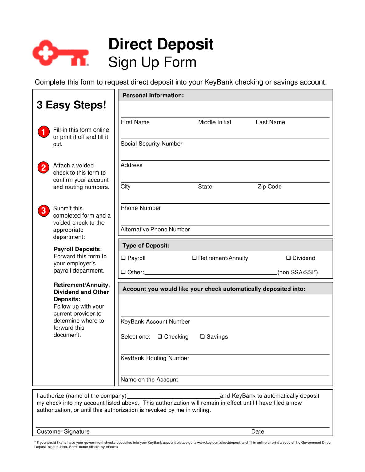 Free Printable Direct Deposit Form - We Love Printables