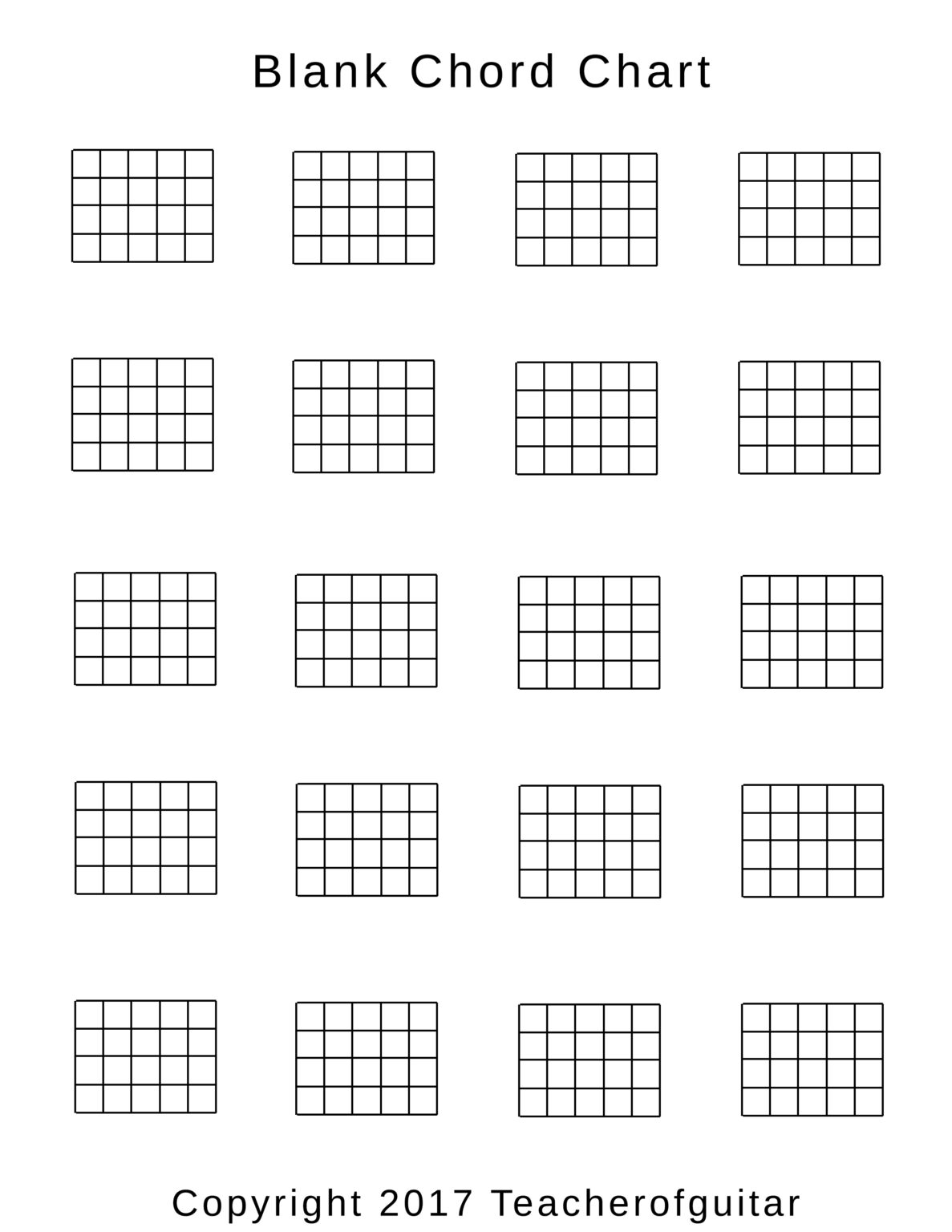 Blank Guitar Chord Sheets Printable - We Love Printables