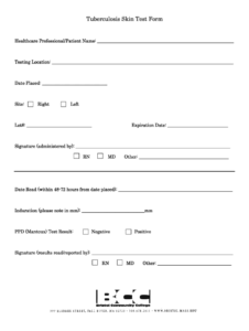 Free Printable Tb Skin Test Form - We Love Printables