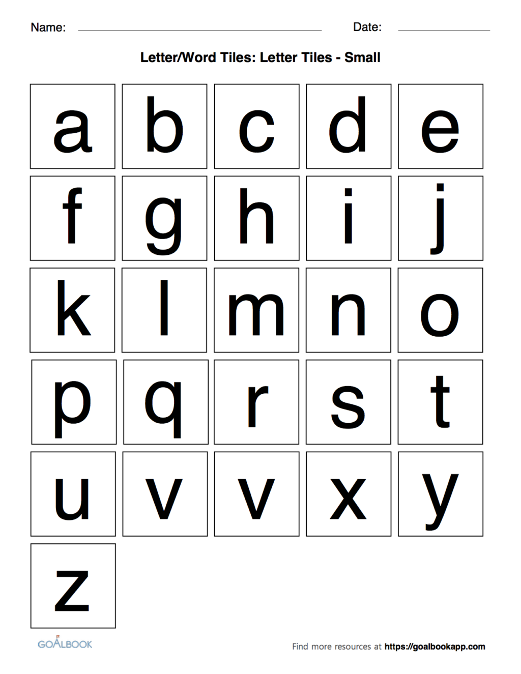 Alphabet Letter Tiles Printable - We Love Printables