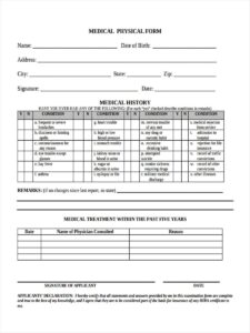 Pdf Printable Blank Physical Form - We Love Printables