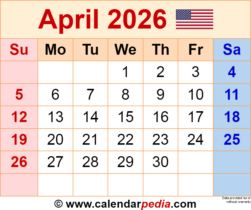 April 2026 Afghanistan Printable Calendar We Love Printables