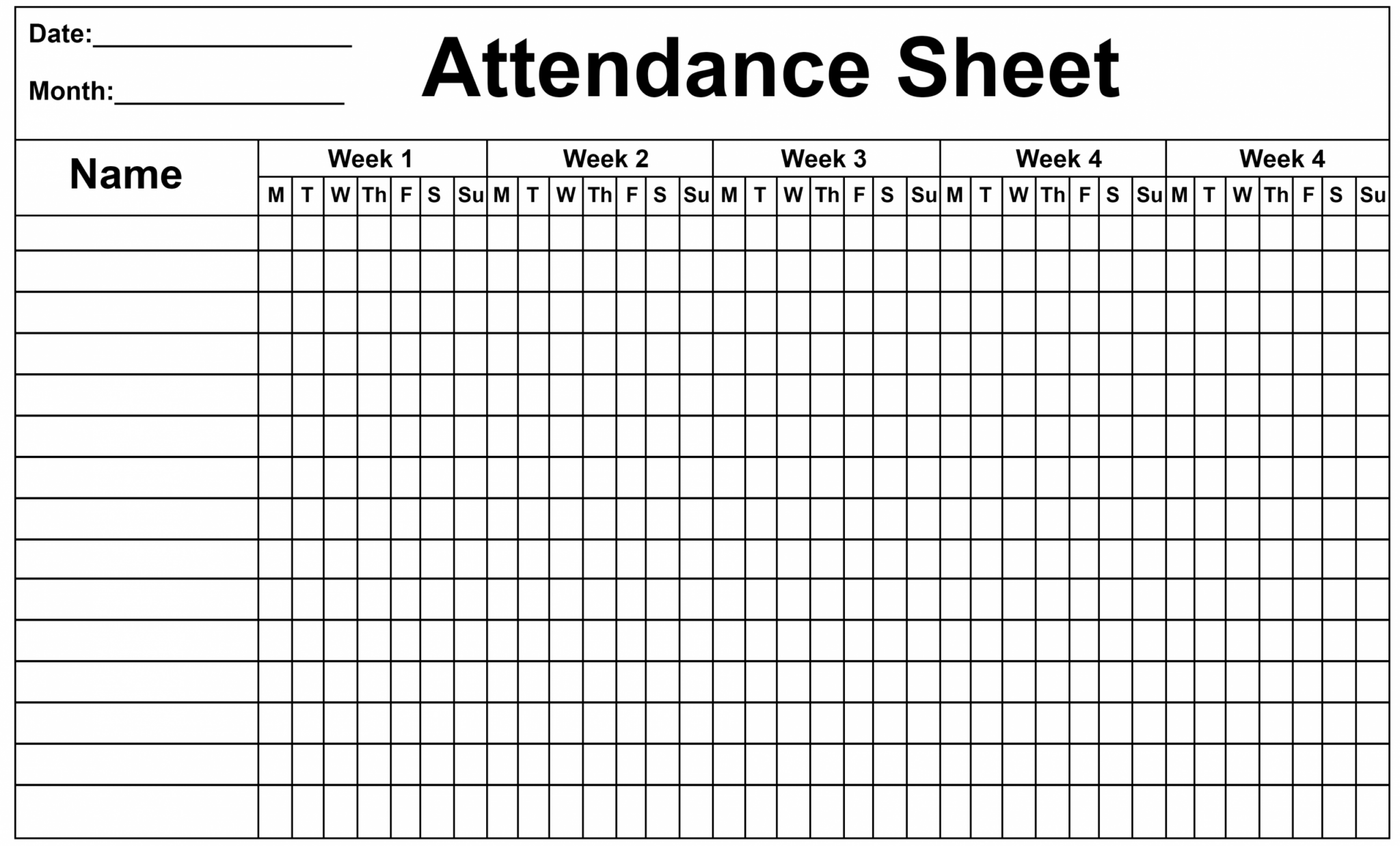 Free Printable 2027 Employee Attendance Calendar Pdf - We Love Printables
