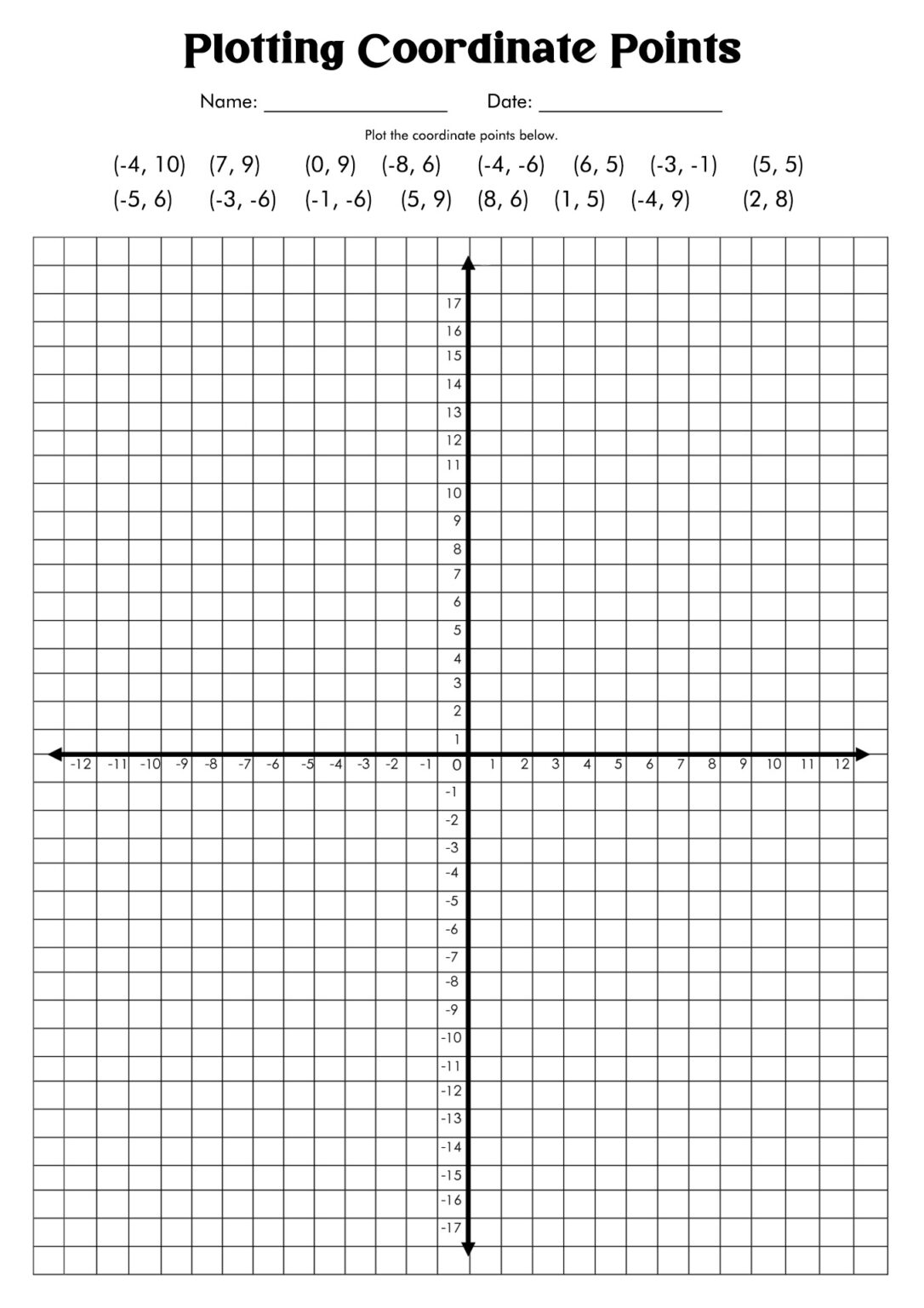 Coordinate Plane Worksheets Printable - We Love Printables