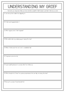 Free Printable Grief Worksheets For Adults: Coping with Loss - We Love ...