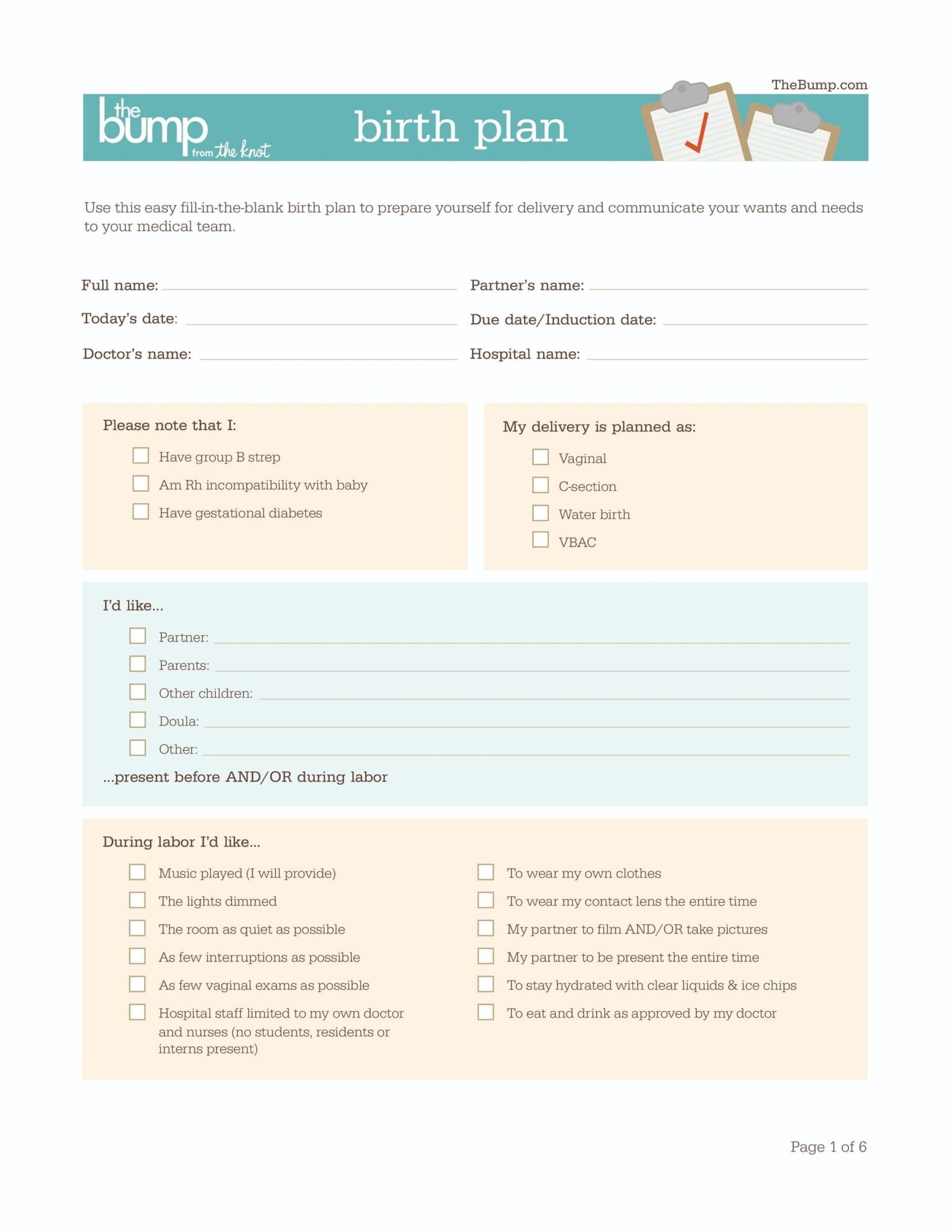 Printable Birth Plan Template: A Comprehensive Guide - We Love Printables