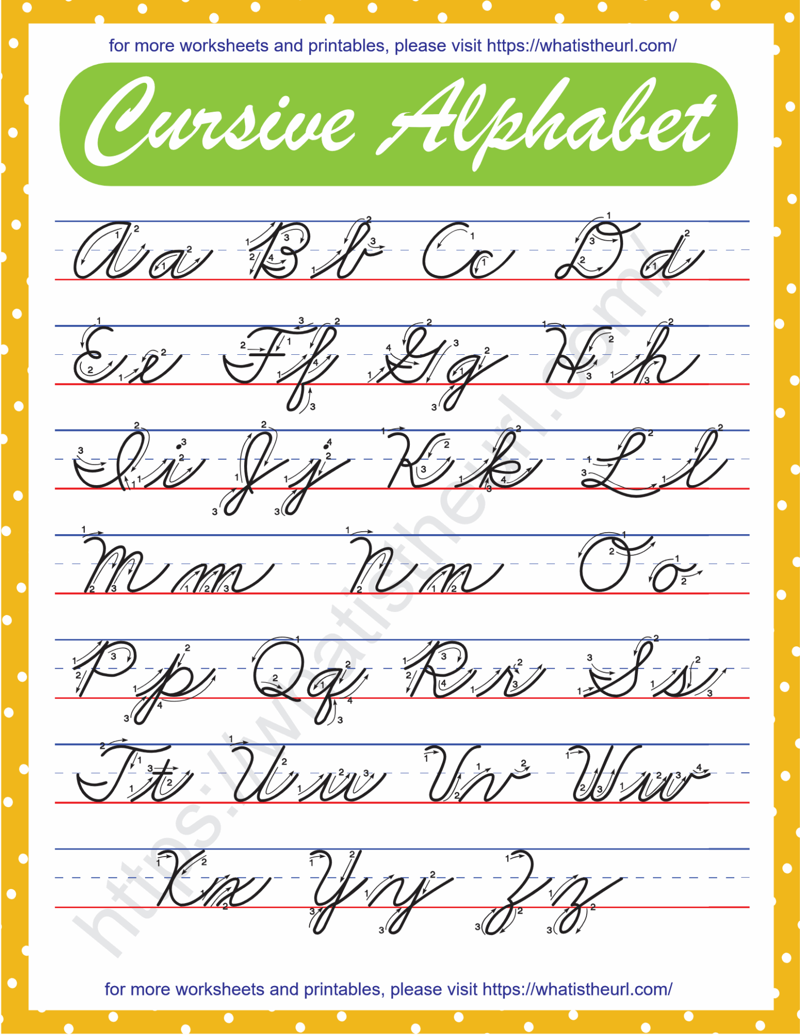 Cursive Letter Chart Printable: Master the Art of Handwriting - We Love ...