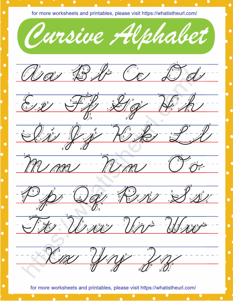 Cursive Letter Chart Printable: Master the Art of Handwriting - We Love ...
