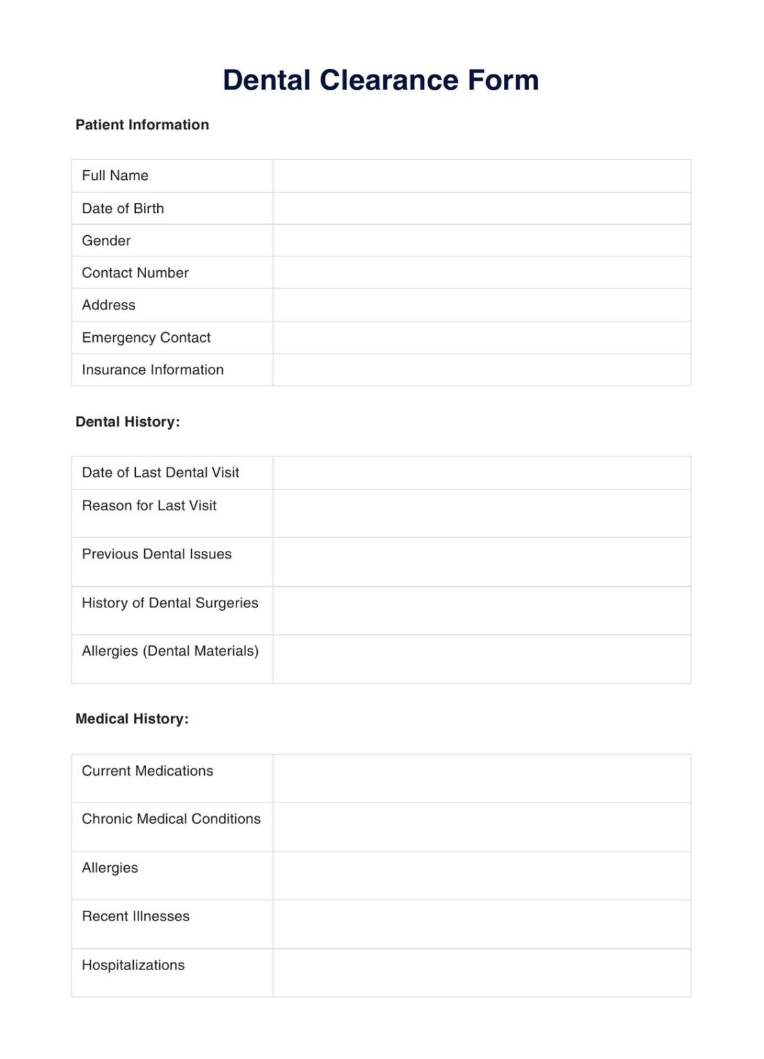 Free Printable Dental Clearance Form: Everything You Need to Know - We ...