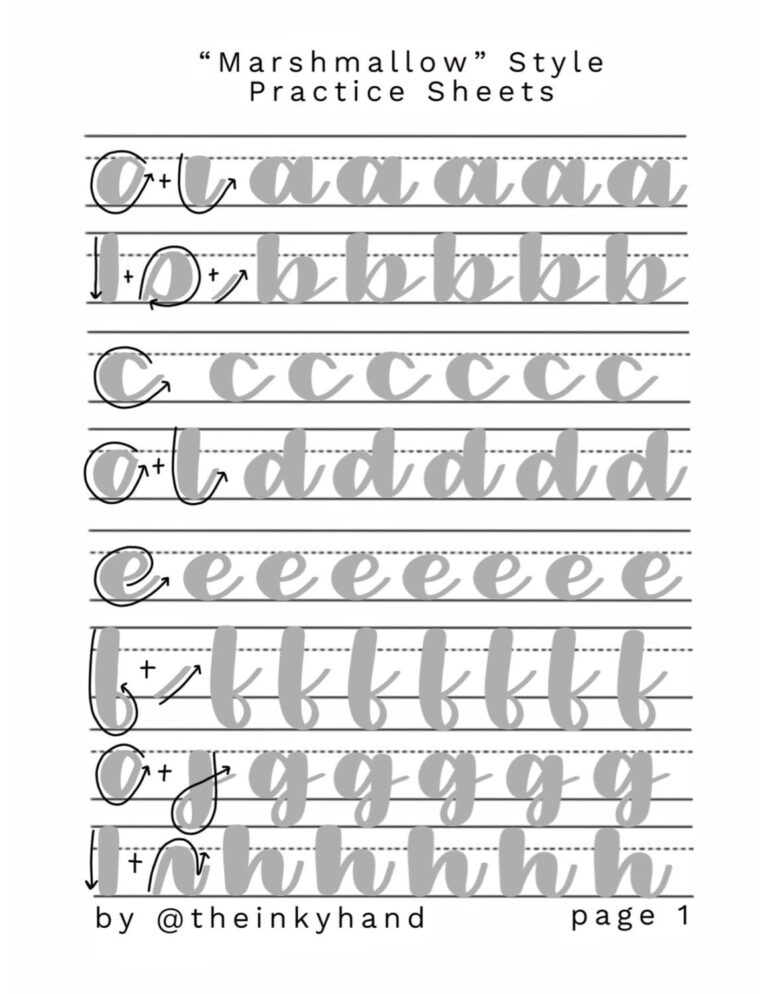 Free Printable Calligraphy Worksheets: Enhance Your Calligraphy Skills ...