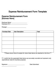 Reimbursement Form Template Word: Streamline Your Reimbursement Process ...