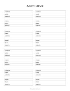 Address Book Template Printable: Organize Your Contacts Efficiently ...
