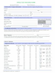 Free Printable Drug Testing Forms: Convenient and Efficient Solution ...