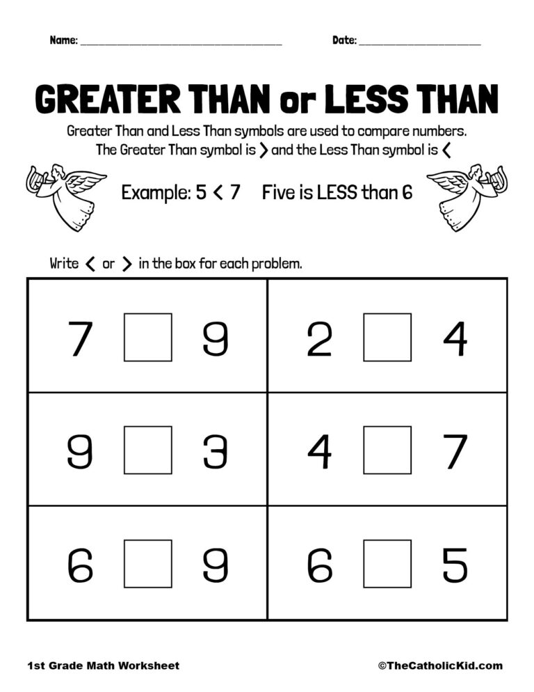 Greater Than Less Than Worksheets Free Printable: Enhance Your Math ...