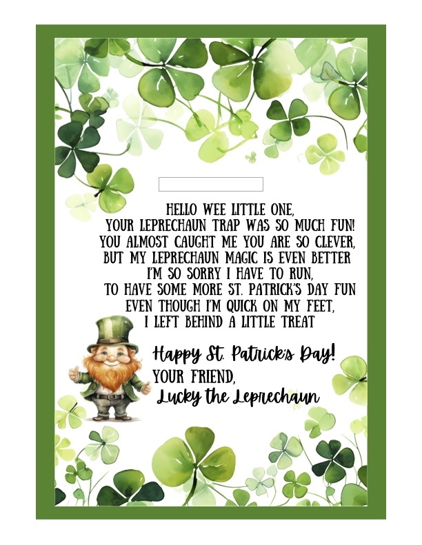 Free Printable Leprechaun Letter - We Love Printables