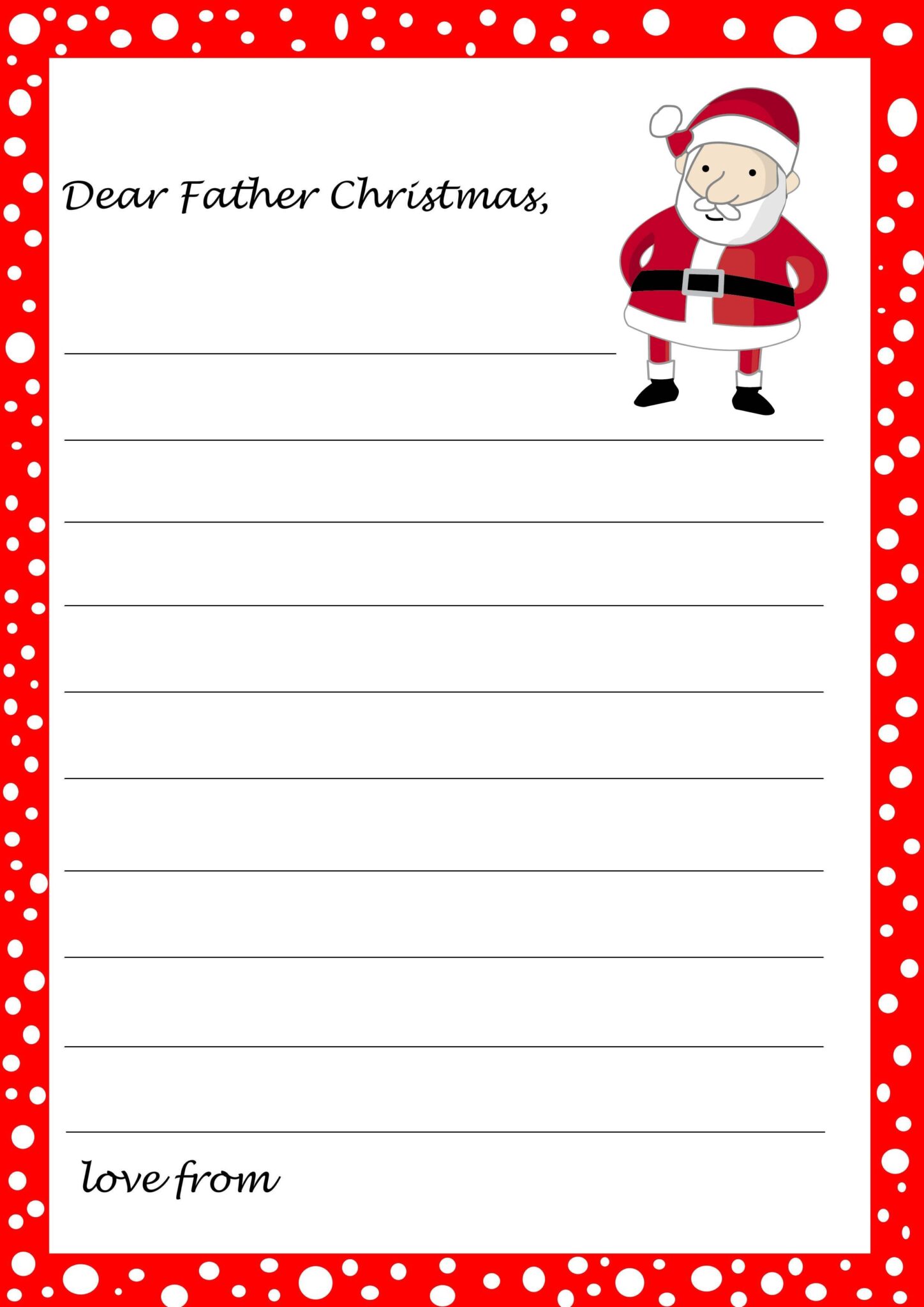 Free Printable Letter To Father Christmas - We Love Printables