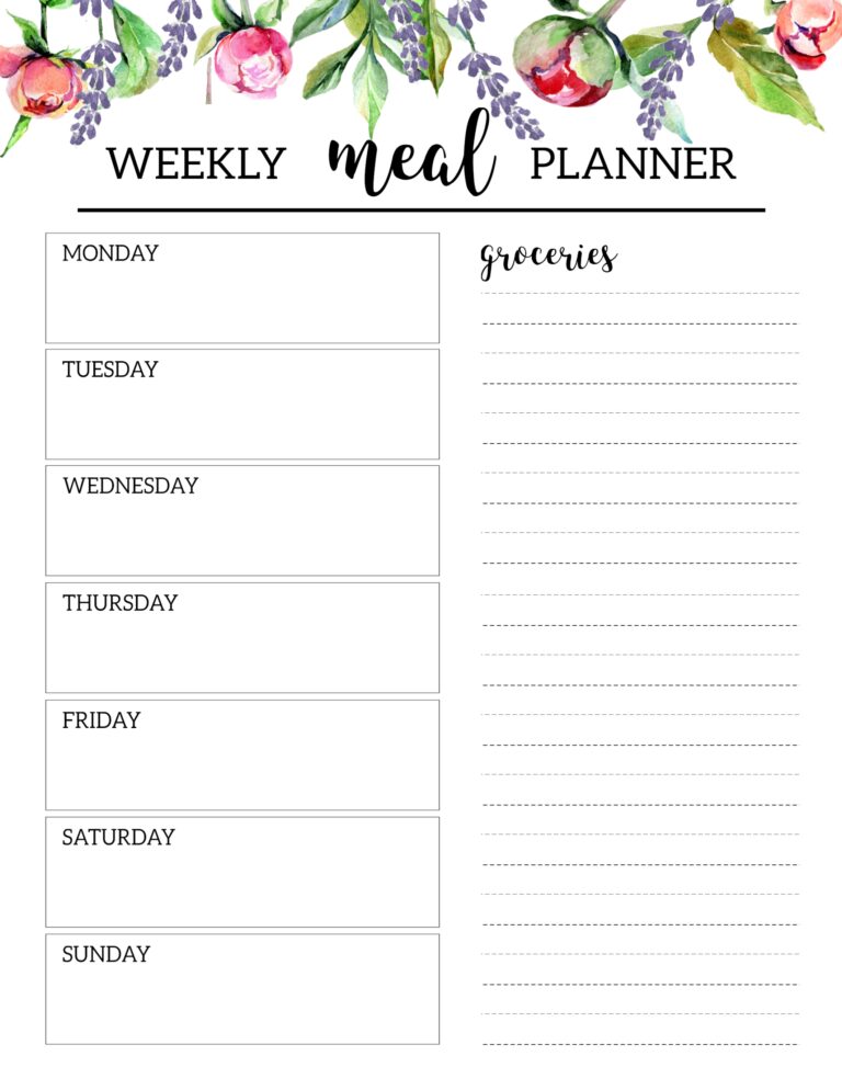 Printable Meal Planning Template: Simplifying Your Meal Prep - We Love ...