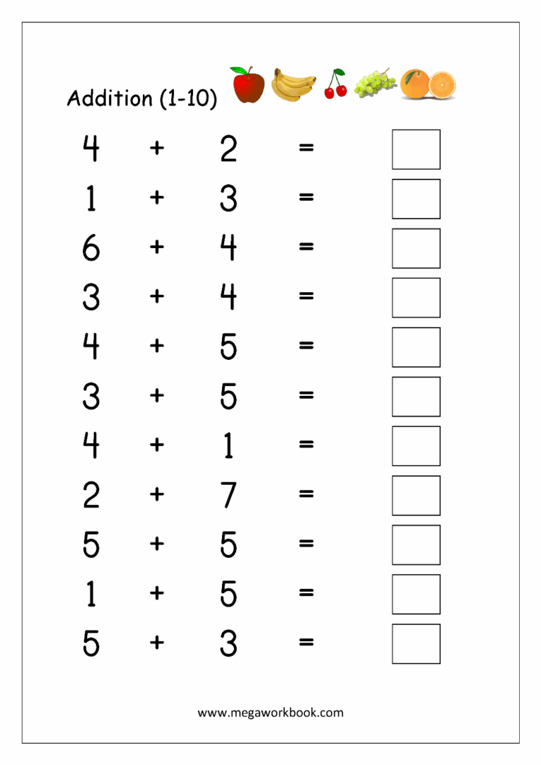 Free Printable Addition Worksheets: Enhancing Math Skills for Kids - We ...