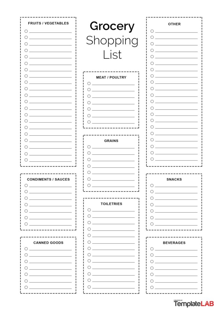 Free Printable Shopping List Template: Organize Your Shopping Trips ...