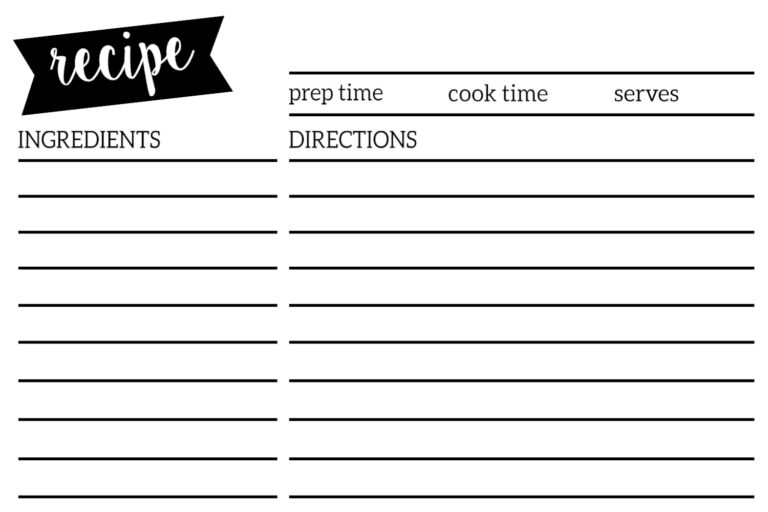 Printable Recipe Card Template: A Must-Have for Every Kitchen ...
