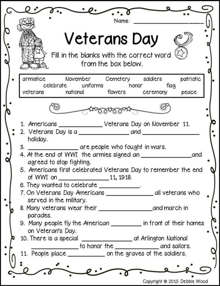 Free Printable Veterans Day Worksheets - We Love Printables