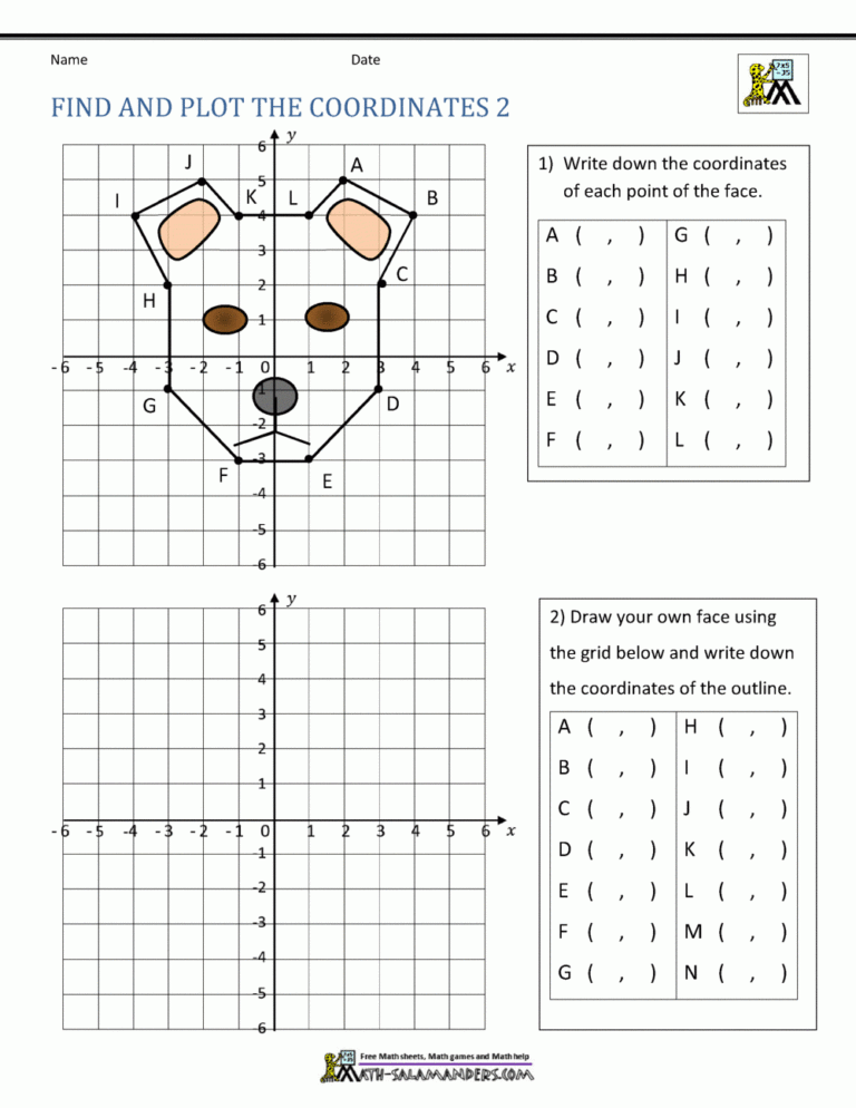 Cartesian Plane Printable Worksheets: Enhance Your Math Skills with Fun ...