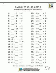 Printable Division Worksheets: Enhance Your Math Skills with Fun and ...