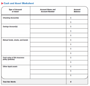 Free Printable Divorce Asset Worksheet: Simplifying the Division ...
