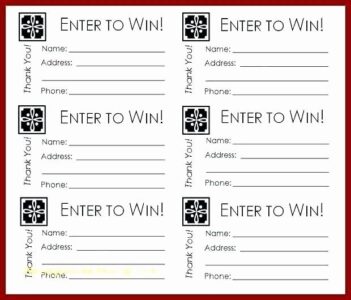 Free Printable Raffle Entry Form Template: Get Your Event Started! - We ...