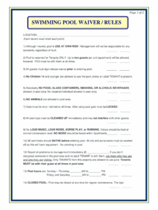 Free Printable Pool Waiver Form: Everything You Need to Know - We Love ...