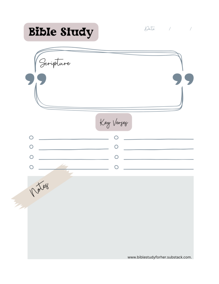 Free Printable Bible Study Notes - We Love Printables