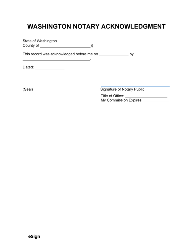 Free Printable Generic Notary Form - We Love Printables