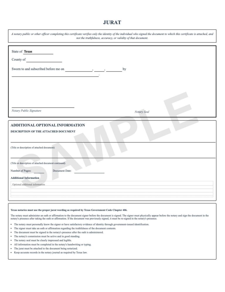 Notary Forms Printable Texas - We Love Printables